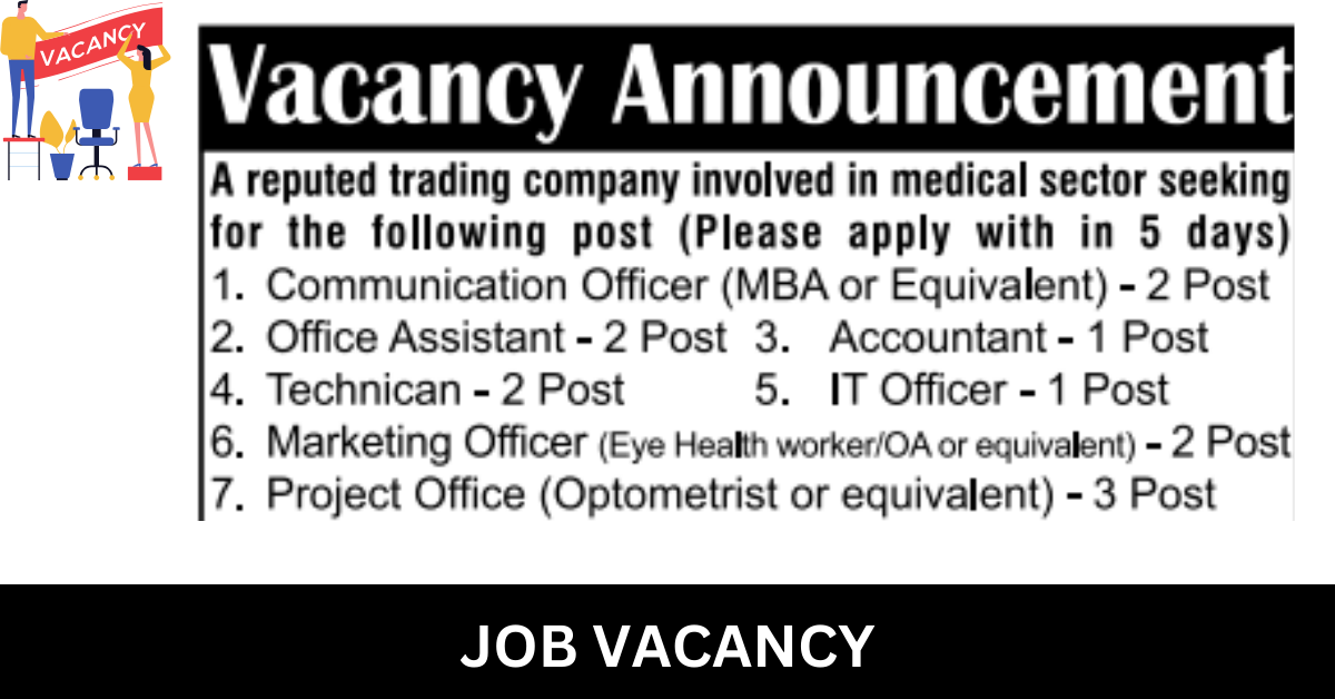 A Reputed Trading Company Vacancy 2081 for Various Positions