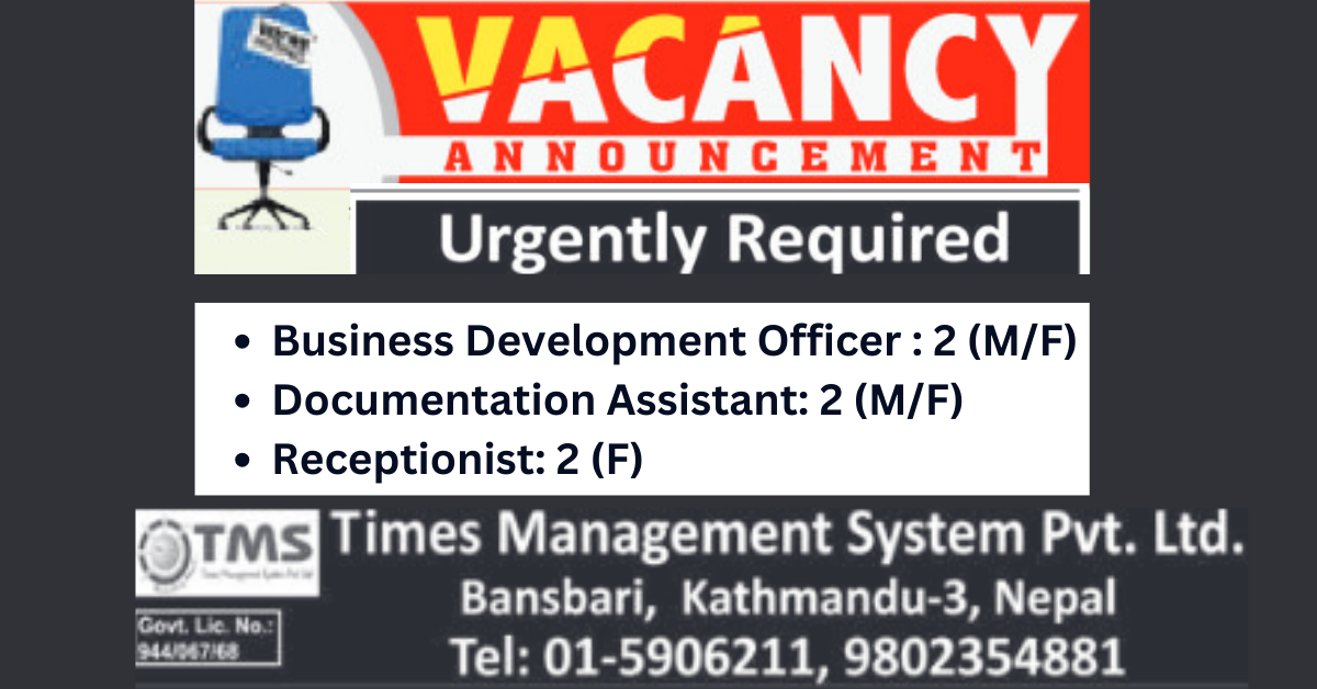 Immediate Staff Requirement in Times Management System Pvt. Ltd.