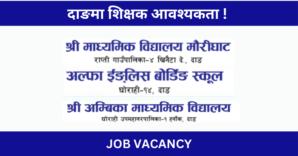 Teacher Job Opportunity in Dang-2081 | Community and Private School