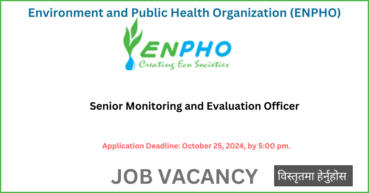 Senior Monitoring and Evaluation Officer - JOBS NOTICES